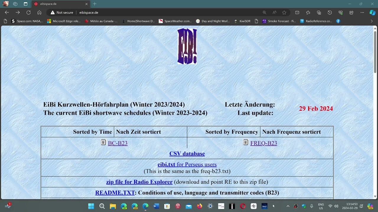 Shortwave B23 schedules last month before we move to summer frequencies