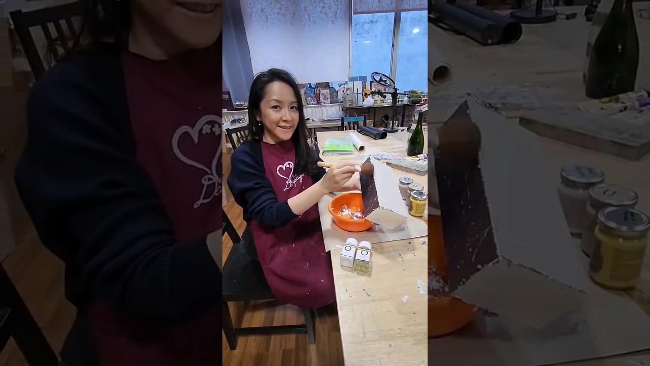 Metal leafing  #decoupage  #decoupageclass