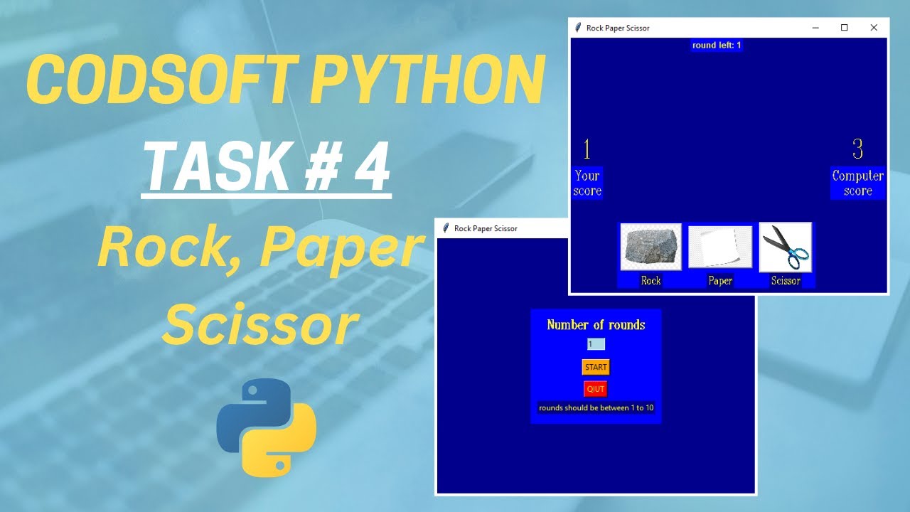 Codsoft python task 4 # Rock Paper Scissor Game | GUI Based application | Computing Devotion