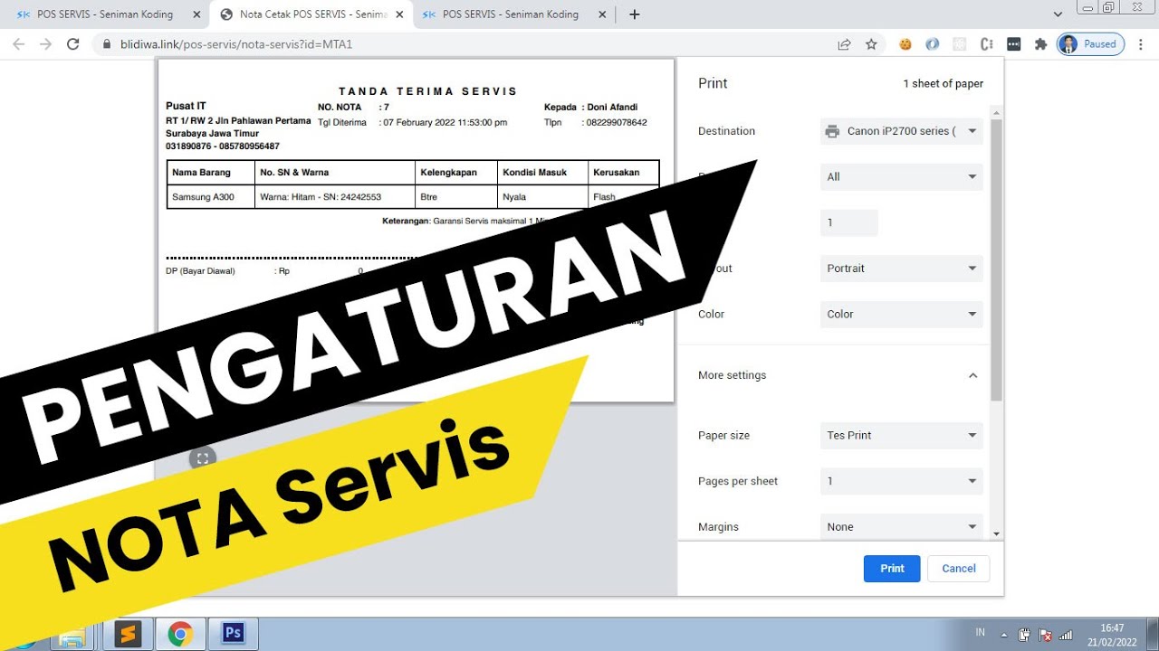 POS SERVIS Seniman Koding - POS Kasir Terintegrasi Manajemen Servis HP ...