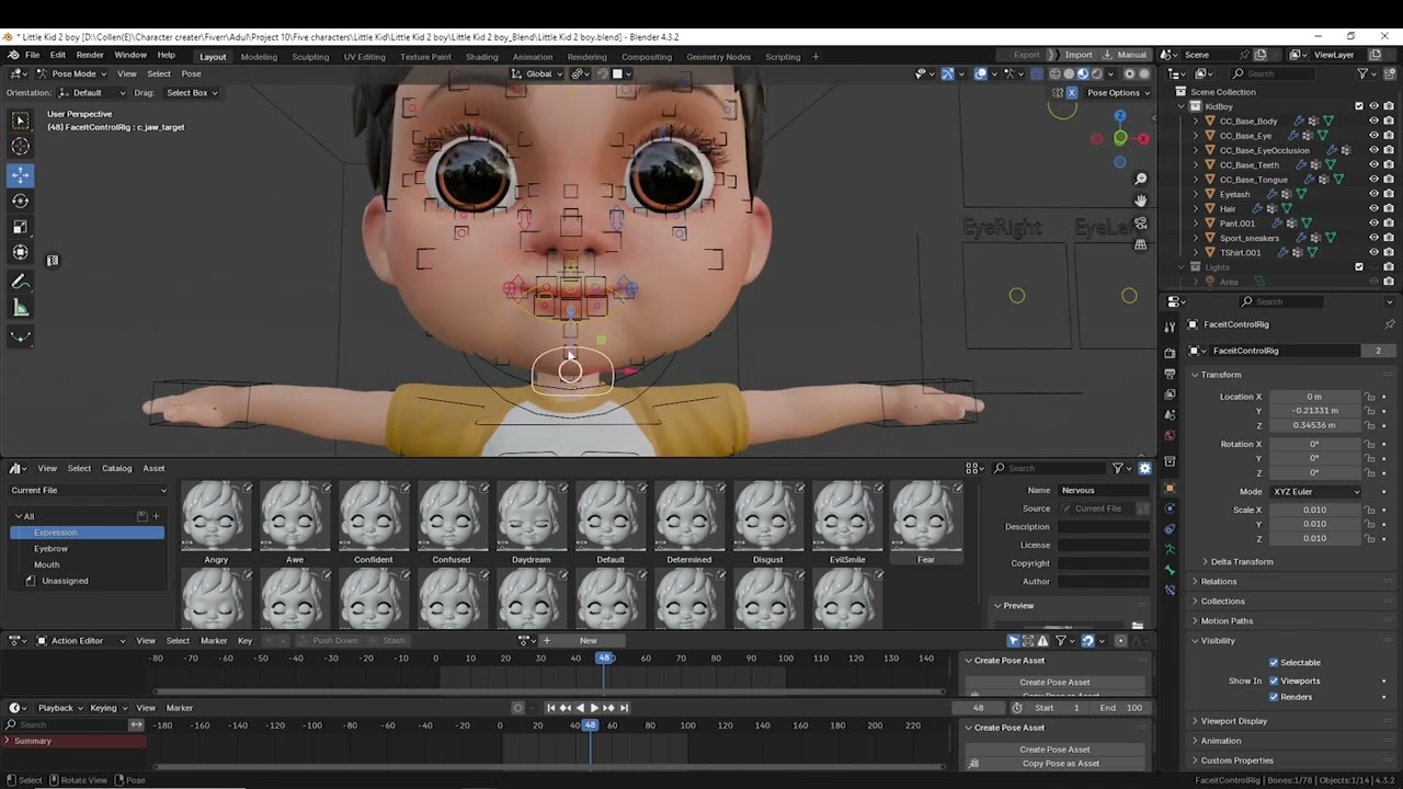 Cute little Boy fully Rigged ||Polycorn Studio