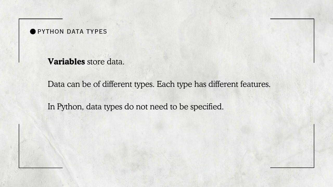 Learn Python Data Types Programming for Beginners - Coding Tutorial in Less Than 1 Minute