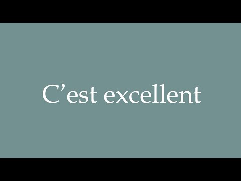 How to Pronounce ''C'est excellent'' (It's excellent) Correctly in French