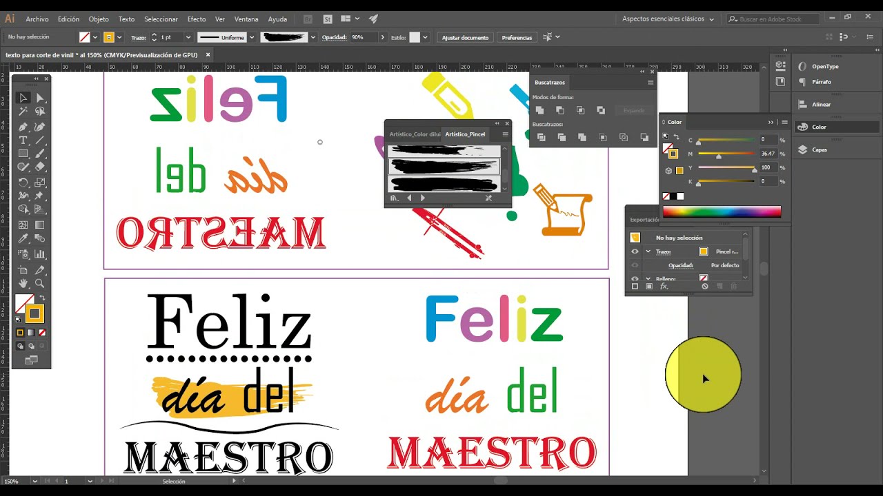 PERSONALIZAR TAZA para el DÍA DEL MAESTRO | Plantilla para taza de 11 oz. | ILLUSTRATOR