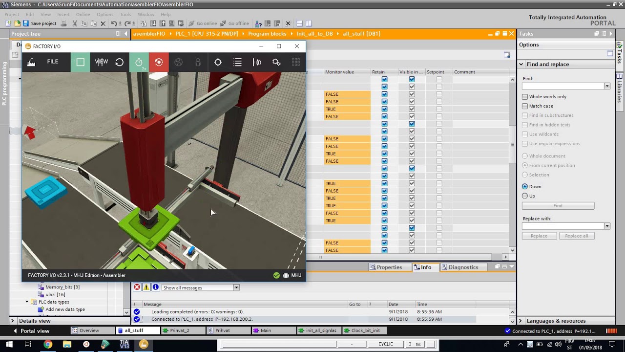 Factory IO SIEMENS S7-300 indirect addressing