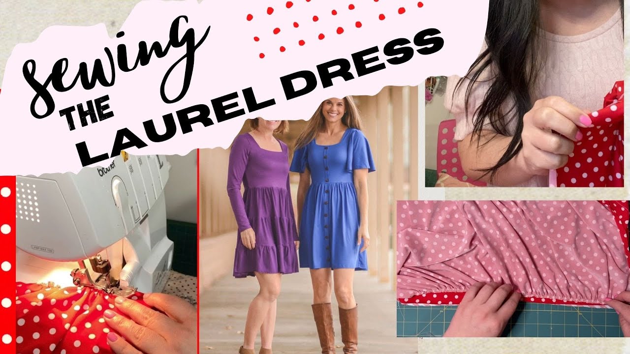 I'M SEWING THE LAUREL DRESS USING PDF PATTERN LITTLE LIZARD KING. USING CLEAR ELASTIC FOR THE BODICE