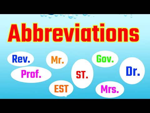 Abbreviations of English