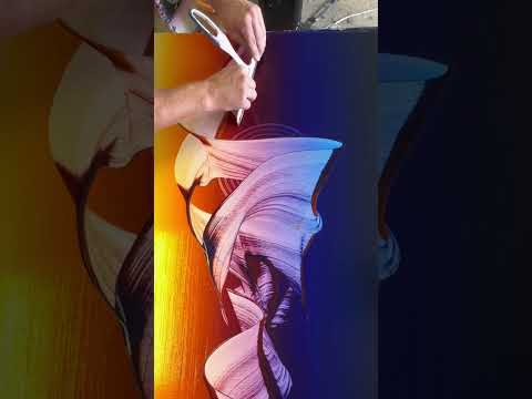 Subtractive painting with a squeegee