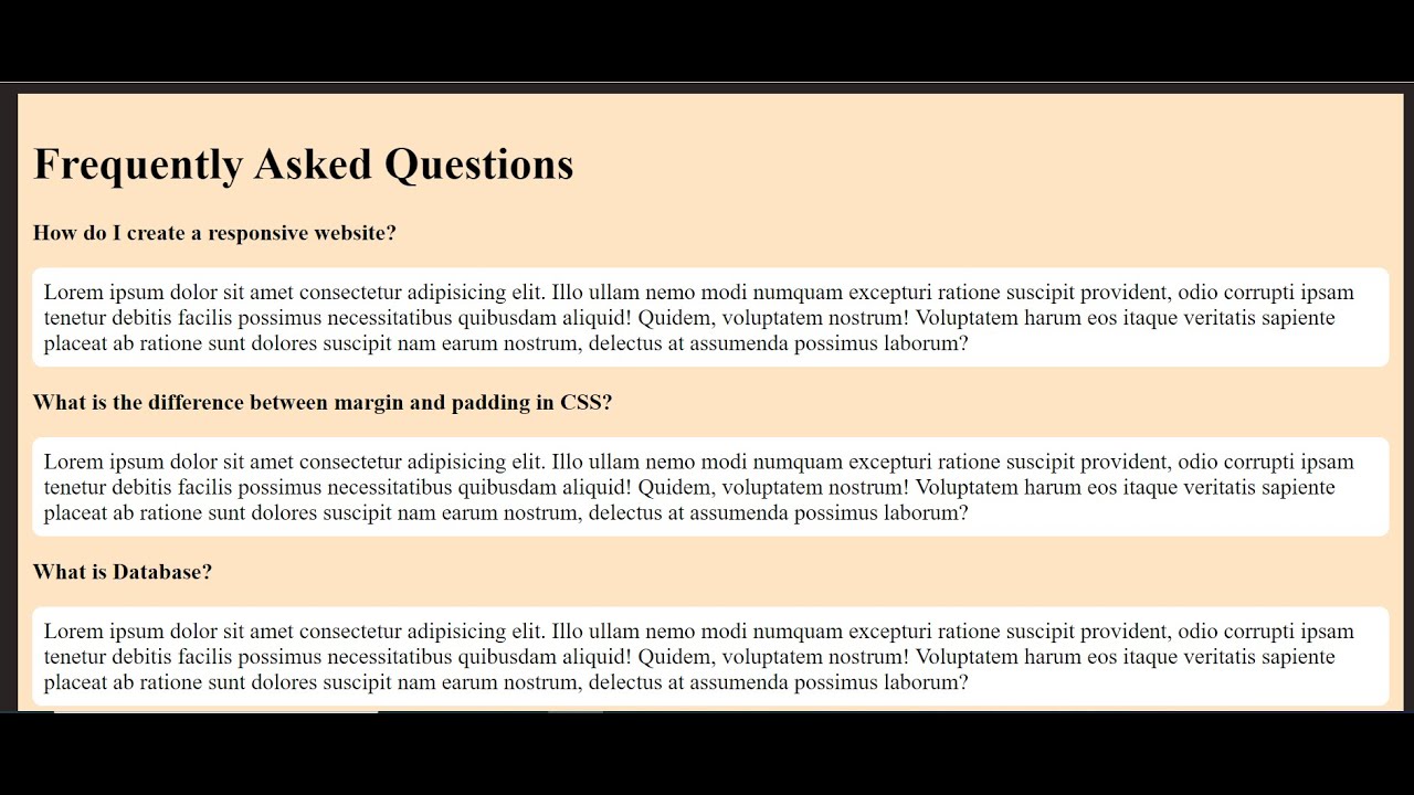 43. Creating a Simple FAQ Page with HTML, CSS, and JavaScript