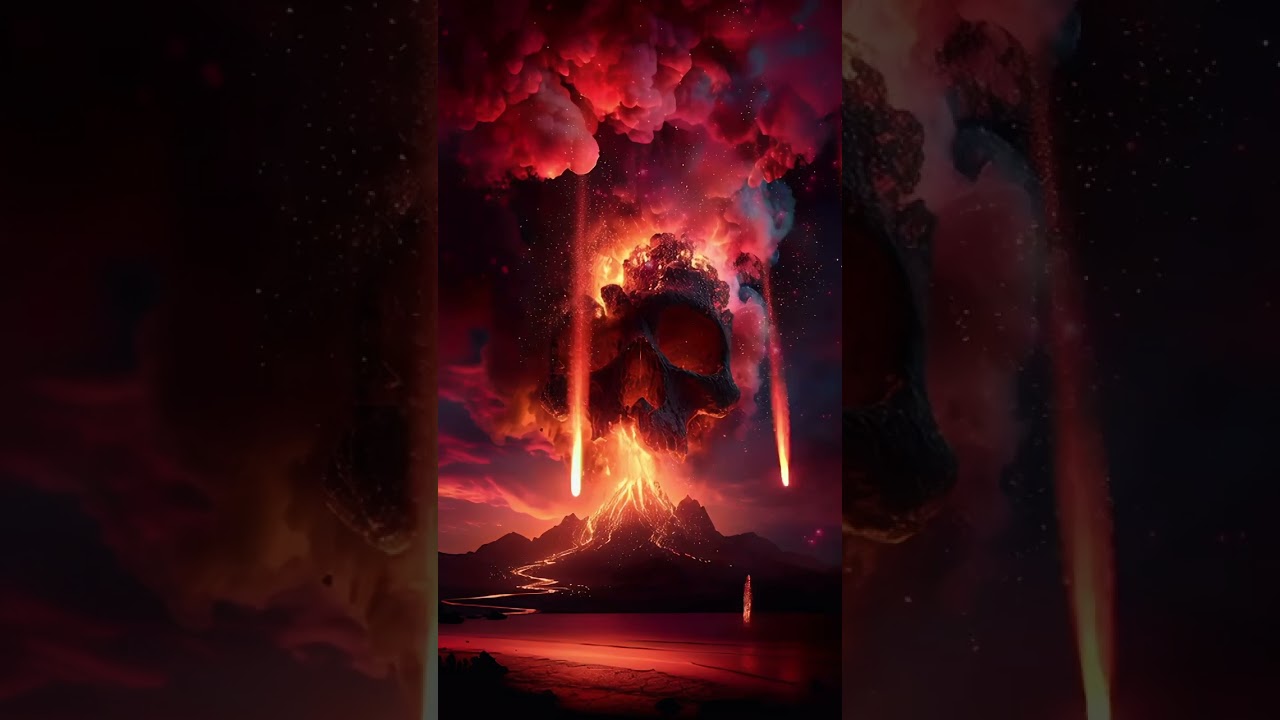 Erupting Volcano Skull