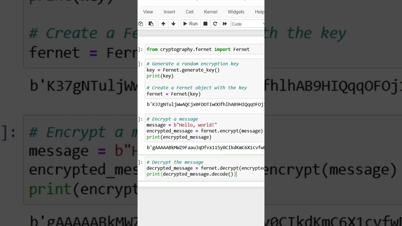 Encryption and Decryption in Python | Easy Tutorial #shorts
