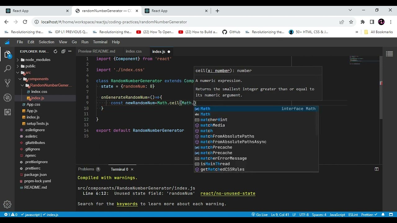 Random Number Generator App React Js