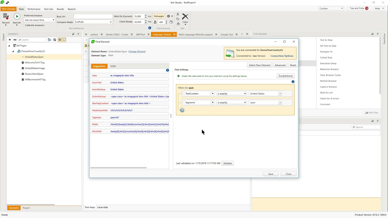 Test Studio Tutorial: Data-Driven Find Logic for Localization Testing