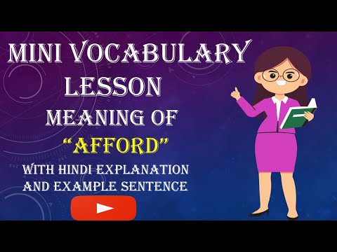 Meaning of afford in Hindi/afford का क्या मतलब है/example sentence of afford