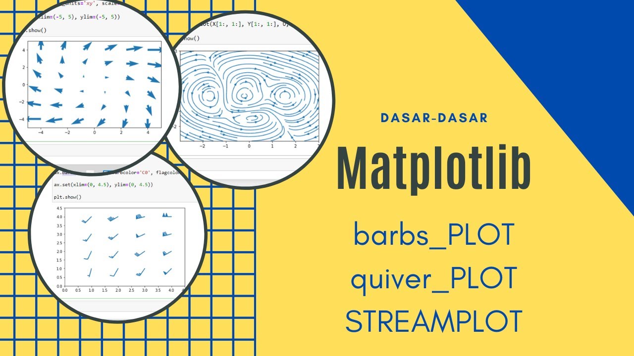 BARBS PLOT || STREAM PLOT || QUIVER PLOT DI PHYTON || MATPLOTLIB