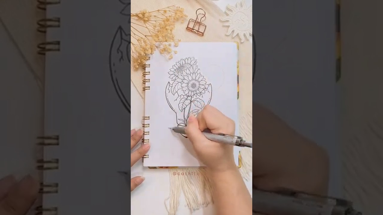Tutorial Gambar Bunga Matahari Aesthetic @cathfloart