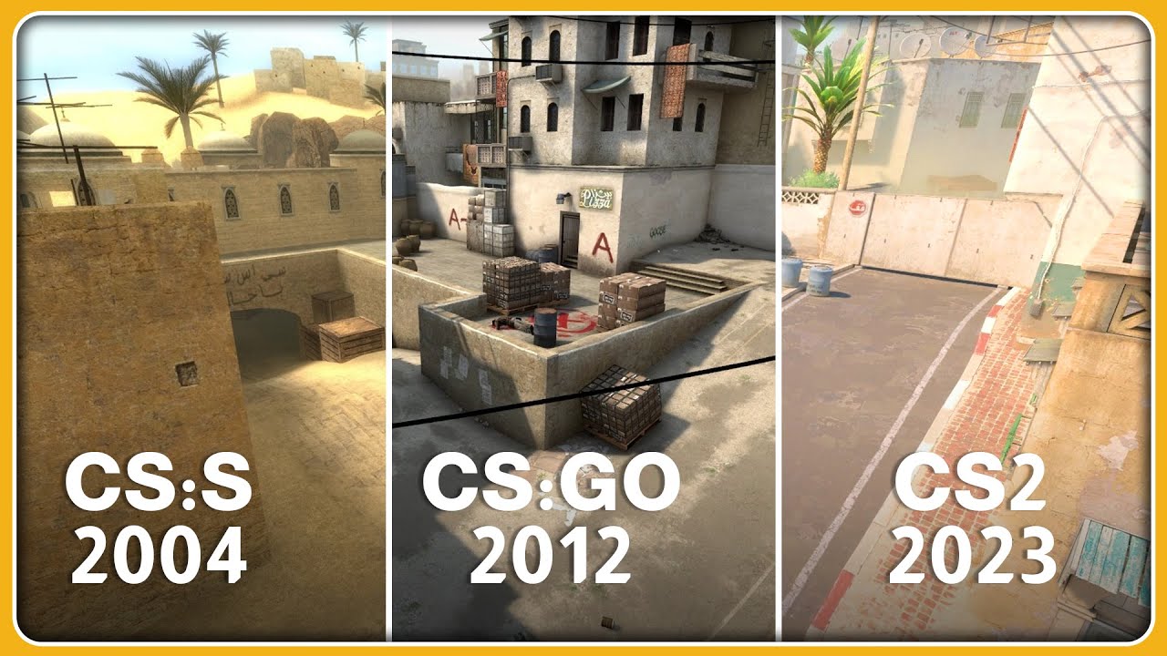Dust 2 Map Comparison CS: Source, CSGO, CS2