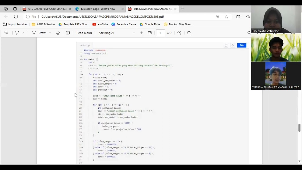 UTS DASAR PEMROGRAMAN | SCRIPT C++