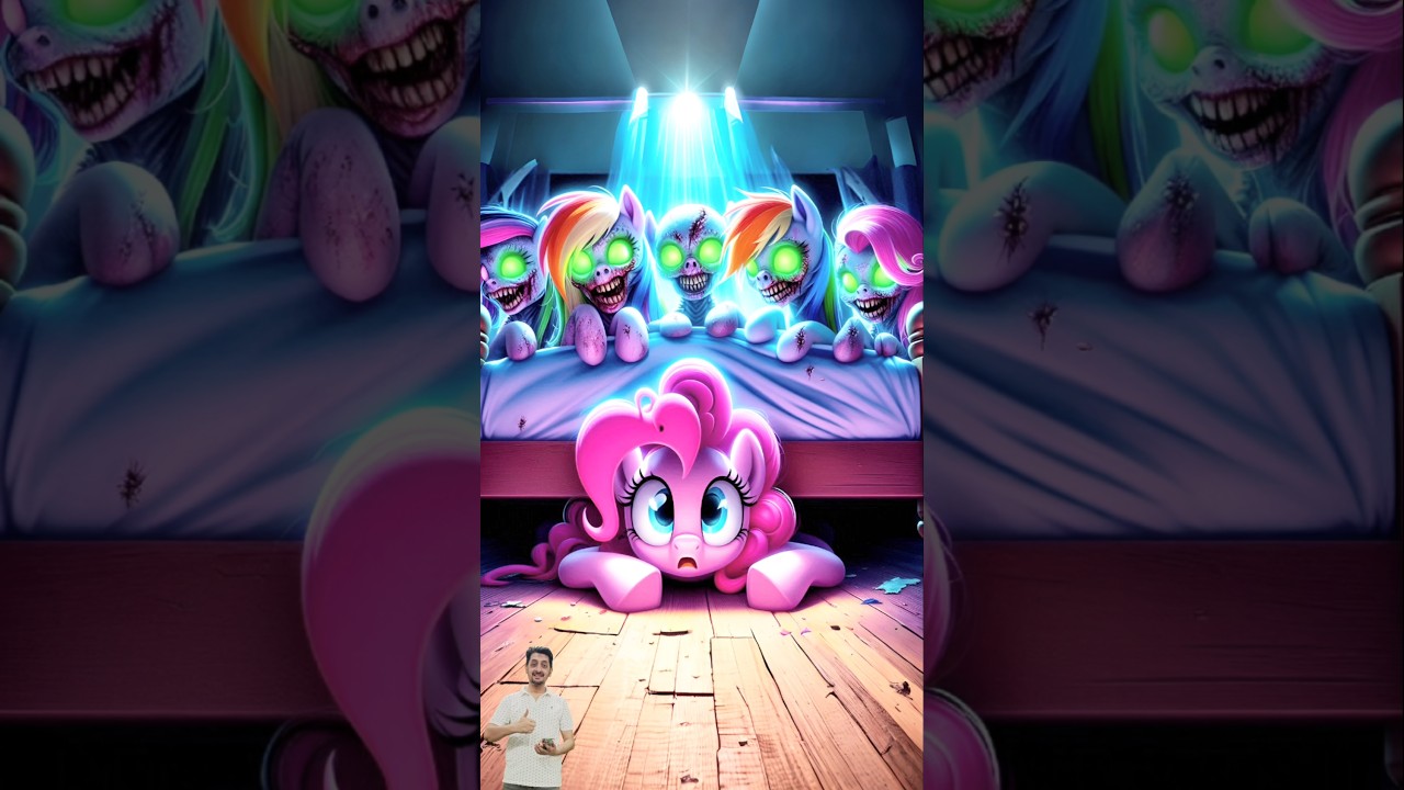 ❤️ Pinkie Pie Is Under Bed From Zombies Pony Attack 🥰