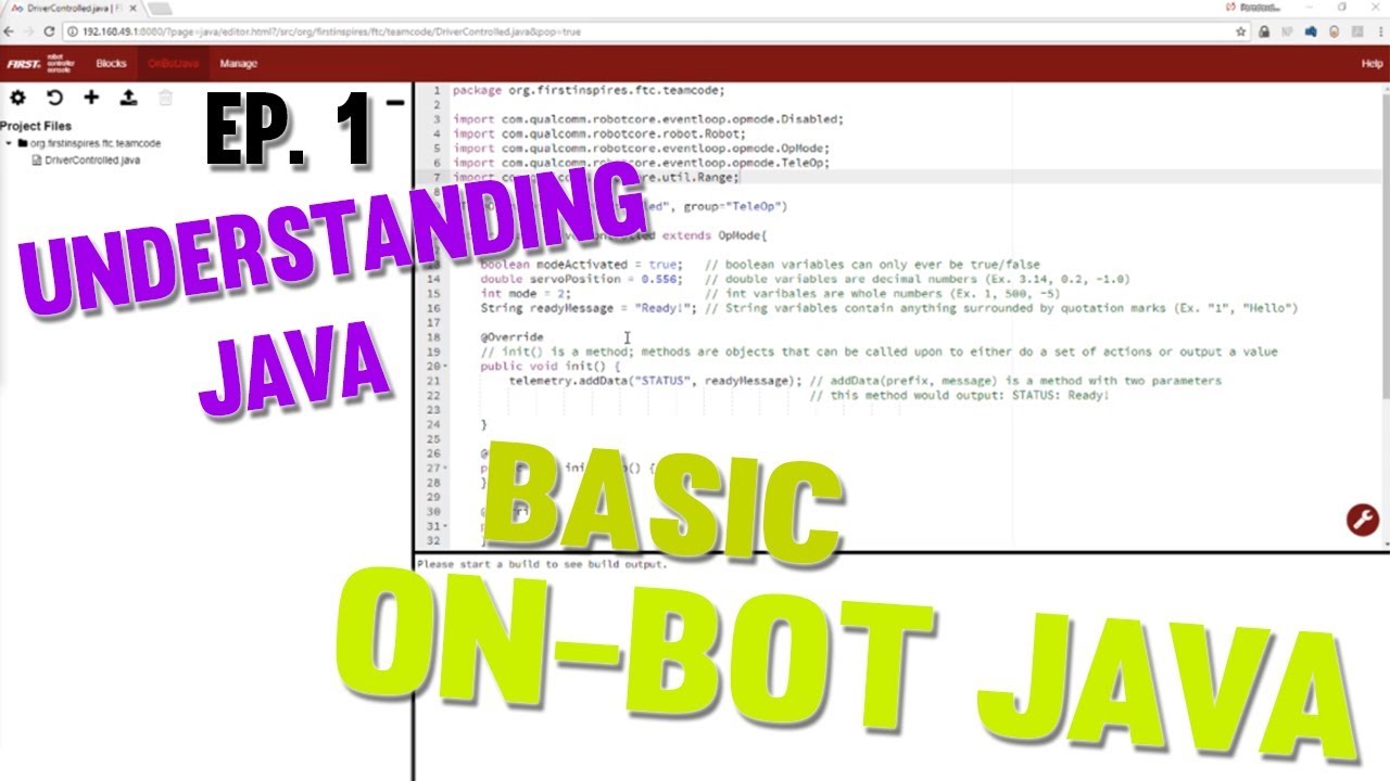Basic On-Bot Java | Ep.1 - Understanding Java | FTC Tutorials