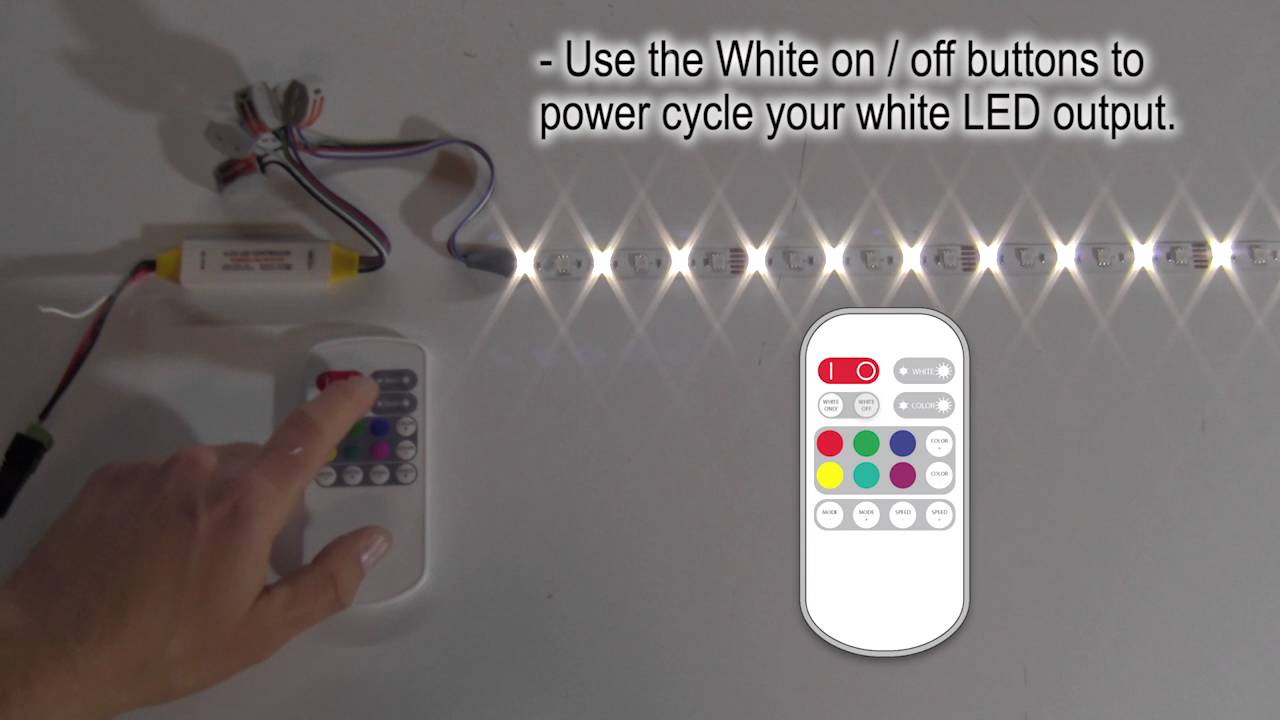Waterproof Mini RGBW LED Controller with RF Remote for 6-24VDC LED Lights - EcolocityLED.com