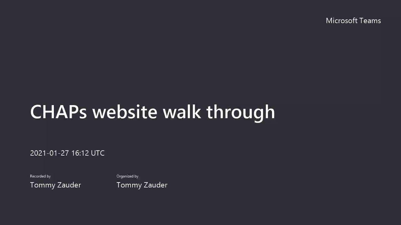 CHAPs website walk through