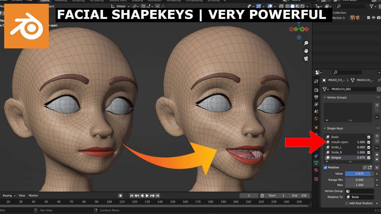 Blender: Facial Shapekeys For Beginners | So Cool!