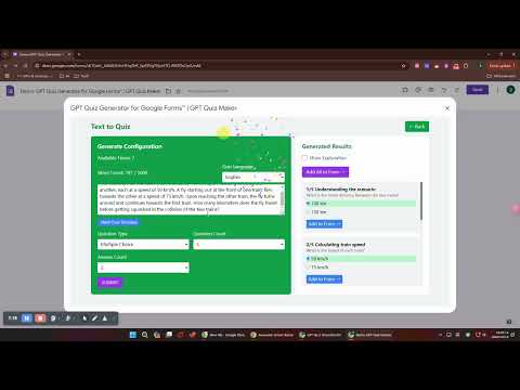 Demo GPT Quiz Generator for Google Forms™ GPT Quiz Maker Google Forms
