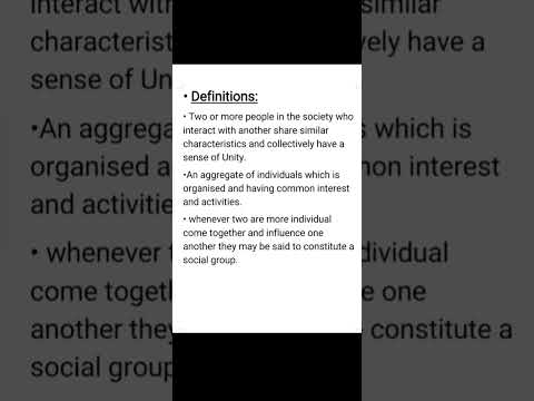 Social Group | Introduction | Meaning | and its Definitions | Easy lecture in Urdu/Hindi.
