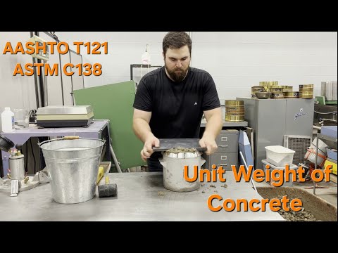Unit Weight of Concrete ASTM C 138 and AASHTO T121