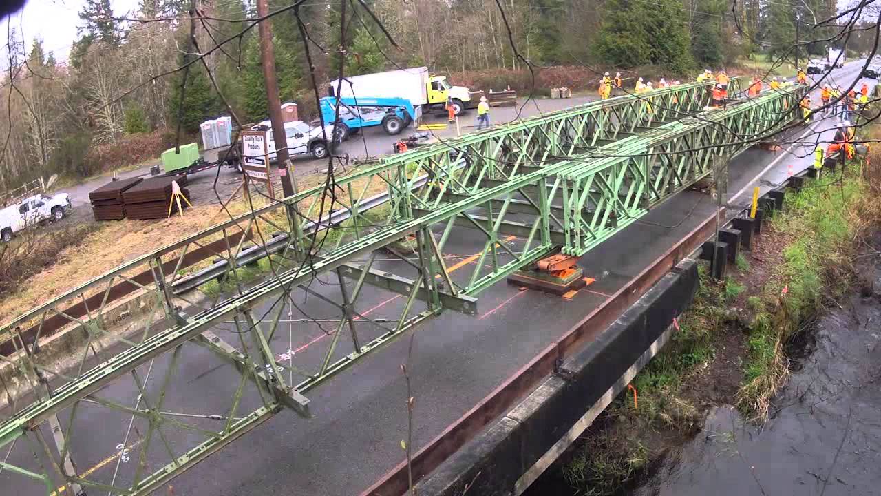 Temporary Bailey Bridge installation - March, 2014