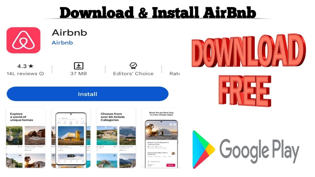 How to Download and Install AirBnb app on Android device using Google Play Store app | Techno Logic
