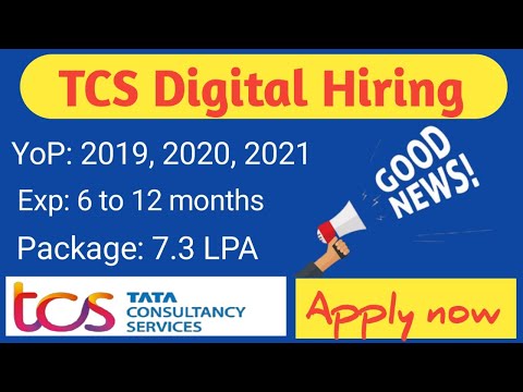 TCS Digital Hiring || Apply for drive || Yop 2019,2020,2021
