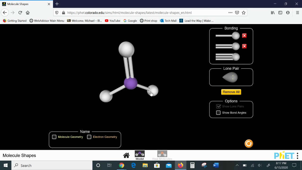 PhET on Molecular Shapes