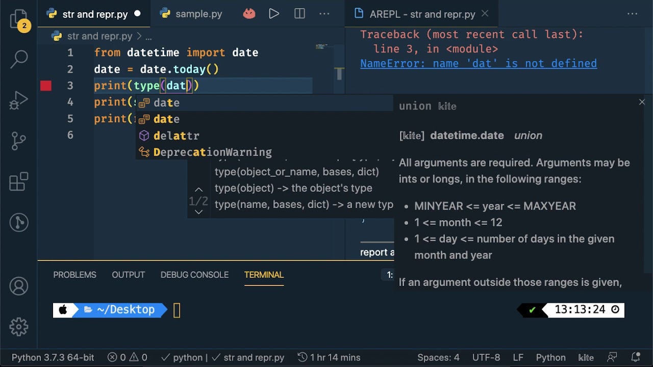 Python Tutorial: str() vs repr() | Malayalam