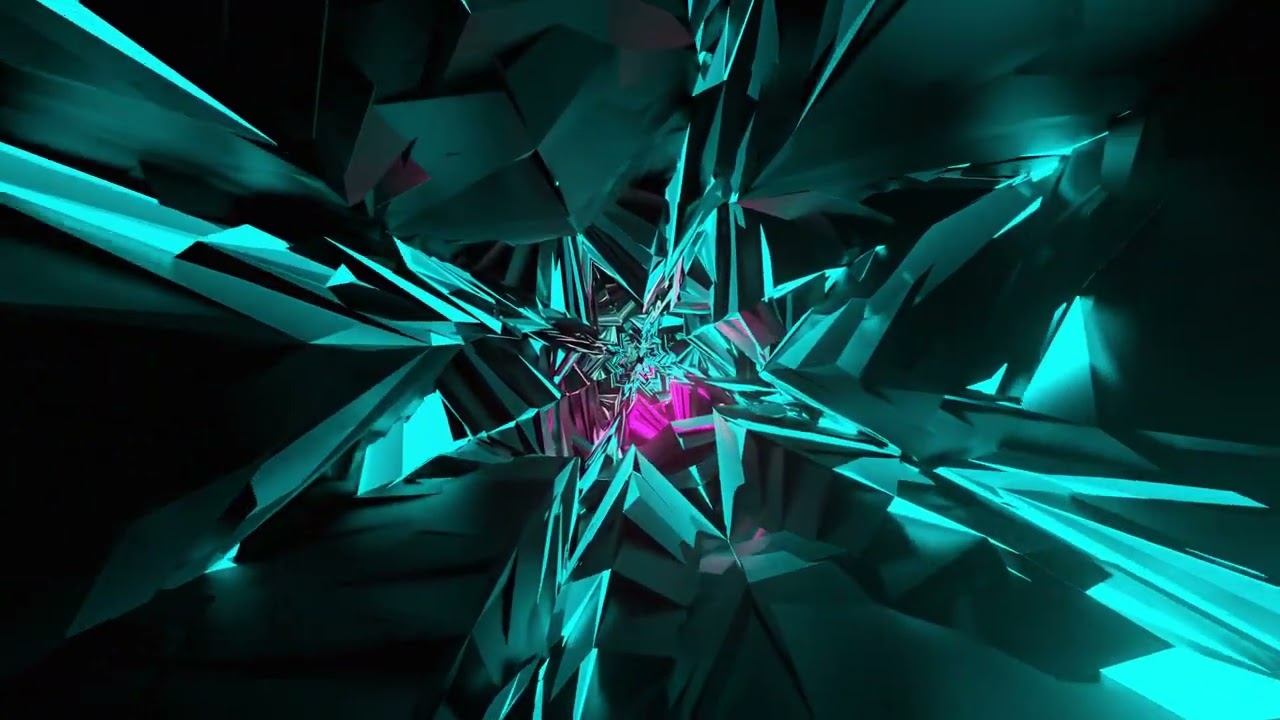 Ambient Green Teal Abstract Background Video 4k Metallic Tunnel VJ Loop NEON Wallpaper
