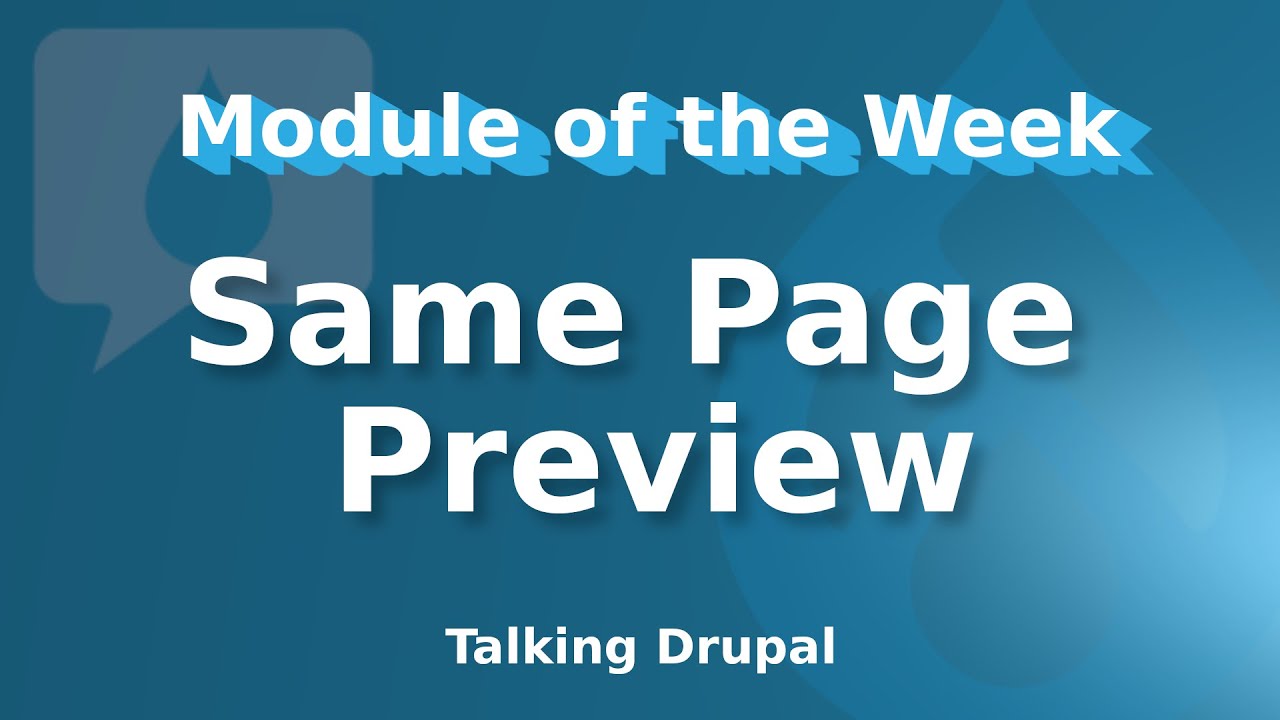 Drupal Module: Same Page Preview