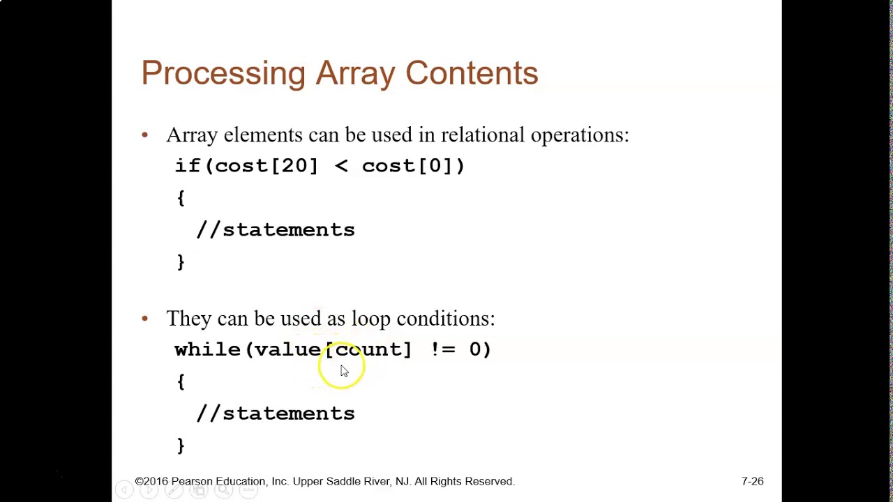 Lesson 7-2 Processing Array Elements