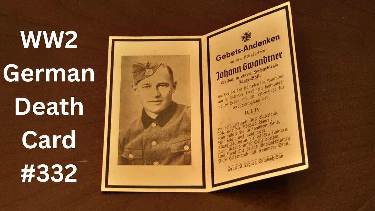 WW2 German Death Card #332