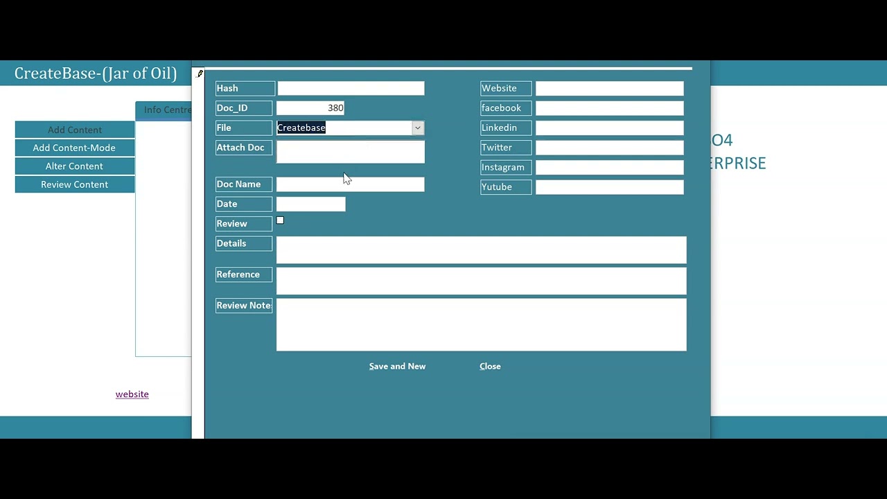 Createbase Application