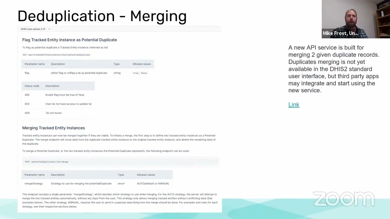 DHIS v2.37 Tracker - Deduplication Merging