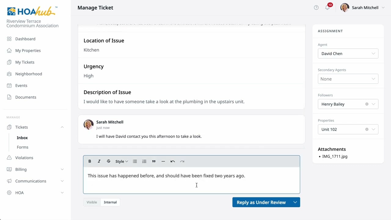 Resident/Homeowner Requests - Replace Your Paper & PDF Forms - HOA Hub Demo