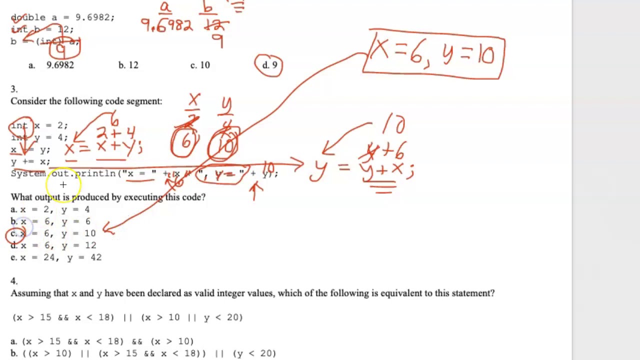 Java Practice Midterm Multiple Choice