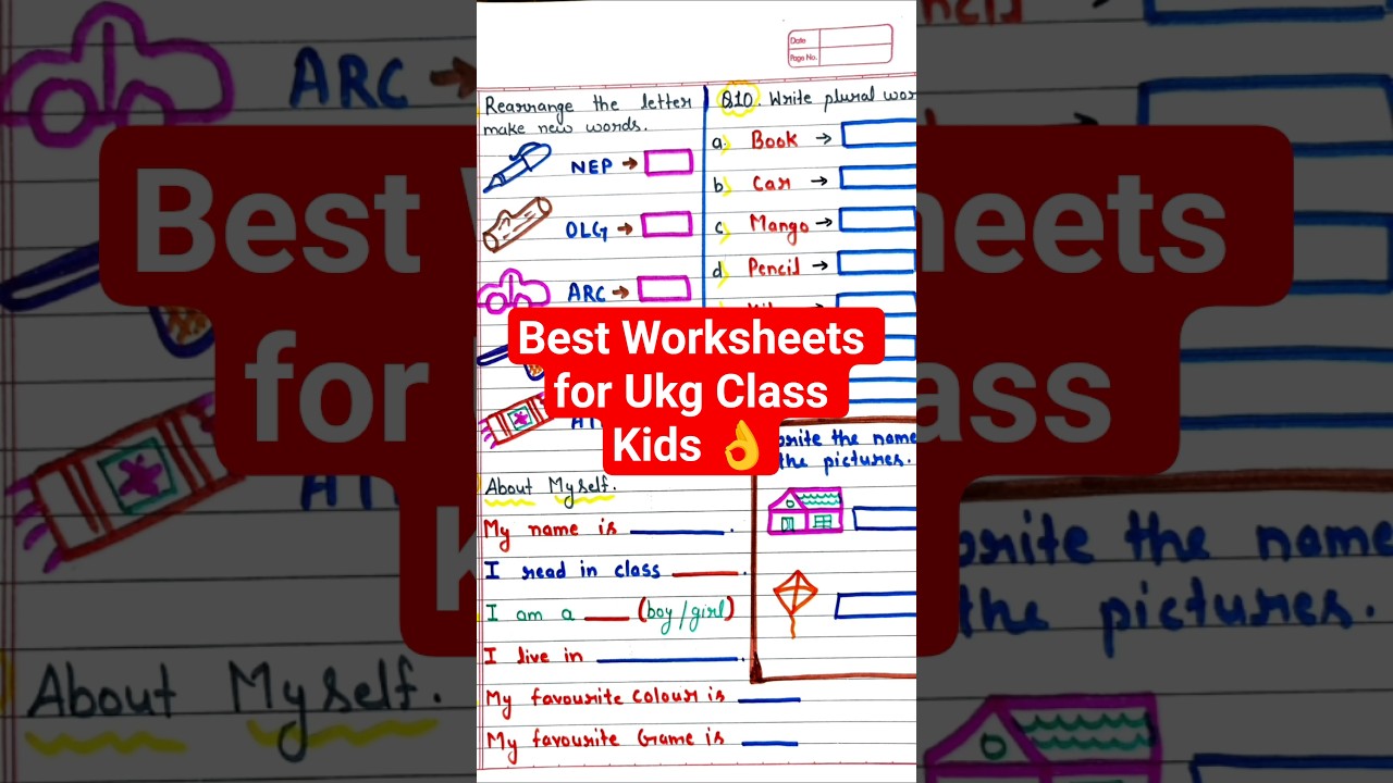 Best Worksheets for Ukg Class Kids| Ukg Class English Question Paper #ukg #englishworksheet