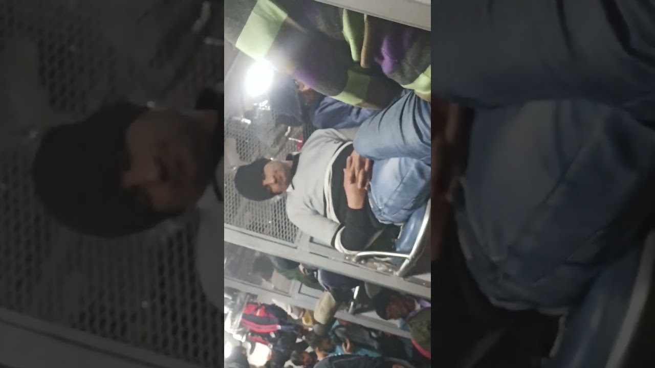 Not enough space to even stand on one leg #TrainJourney #DelhiToKumbh #TravelStruggles #CrowdedTrain