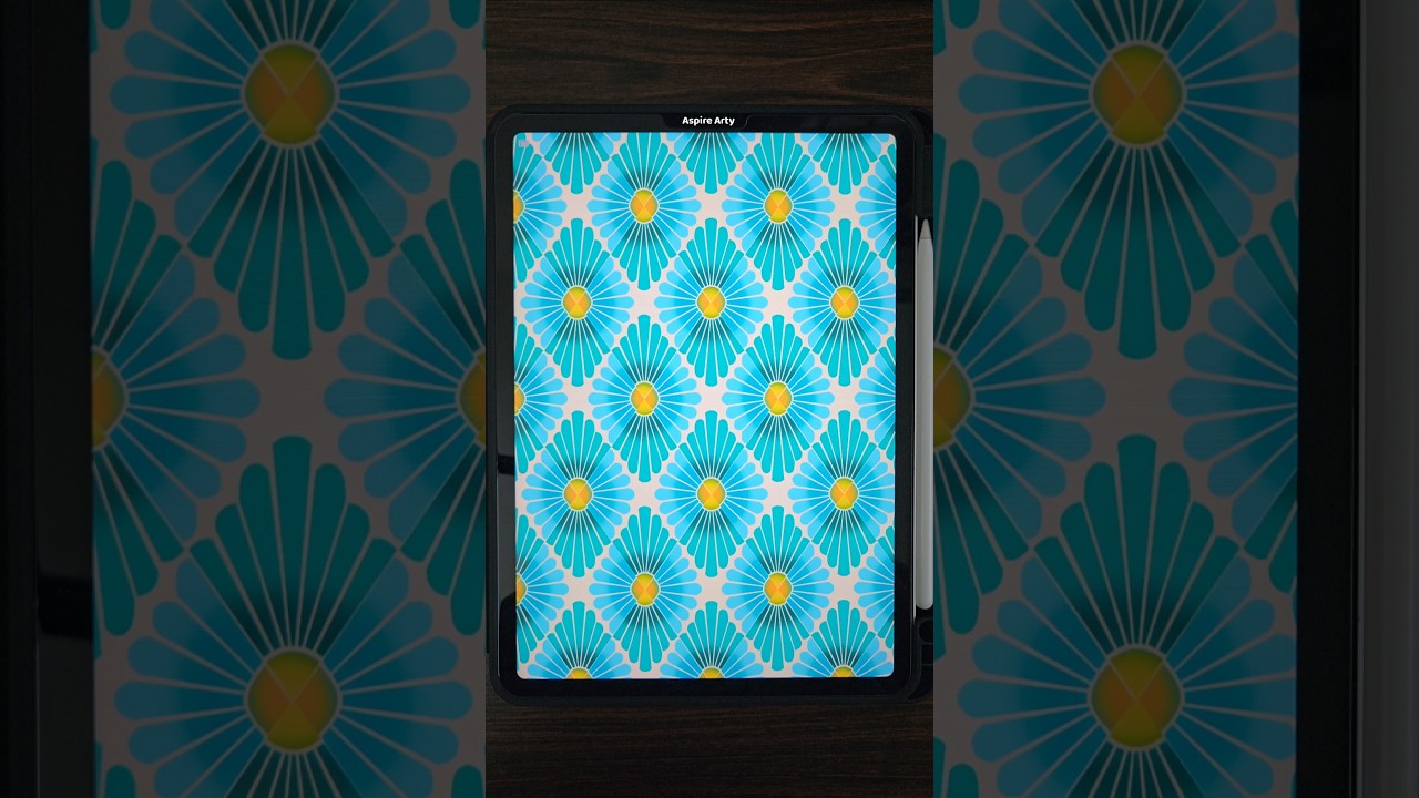 How to Draw Seamless Blue Flower Pattern #artshorts #procreatetutorials