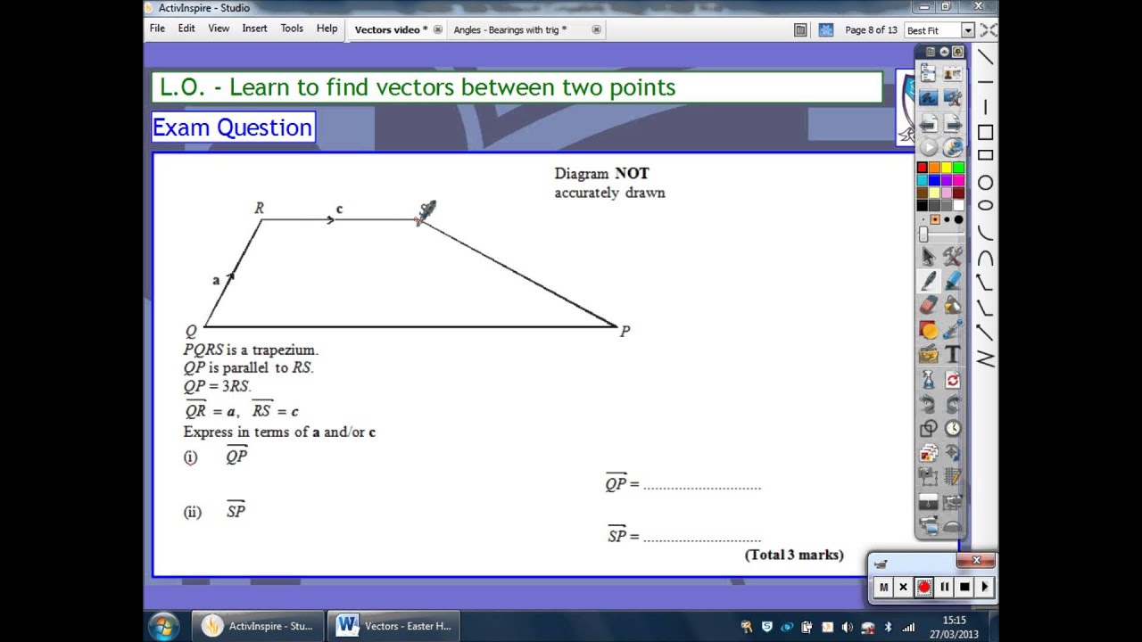 Vectors Tutorial (2/4) - The vector between two points