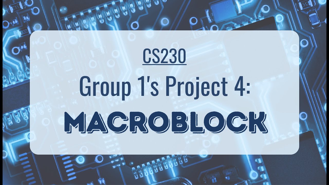 CS230 Group #1 - Project 4 Presentation