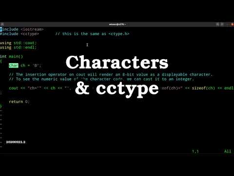 The character data type & cctype (aka ctype.h)