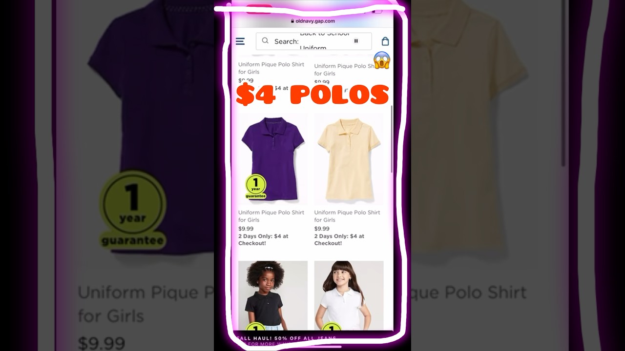 $4 POLOS @OldNavy  THE WAIT IS OVER #backtoschool #shorts #sale